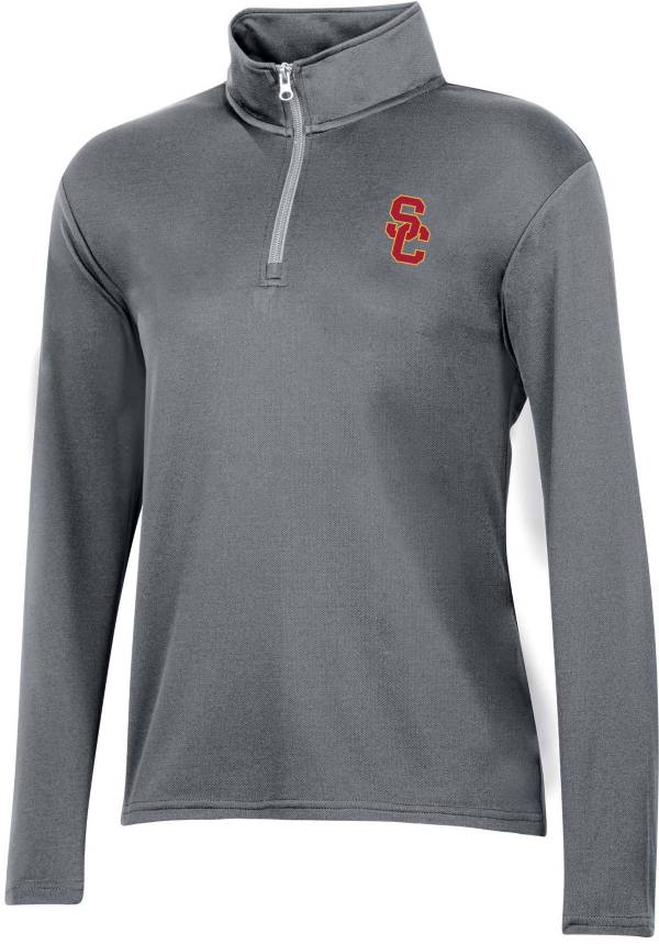Champion Women's USC Trojans Grey 1/4 Zip Pullover Shirt | Dick's ...