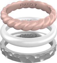 QALO Women's Metallic Stackable 3-Set Silicone Rings | Dick's Sporting ...