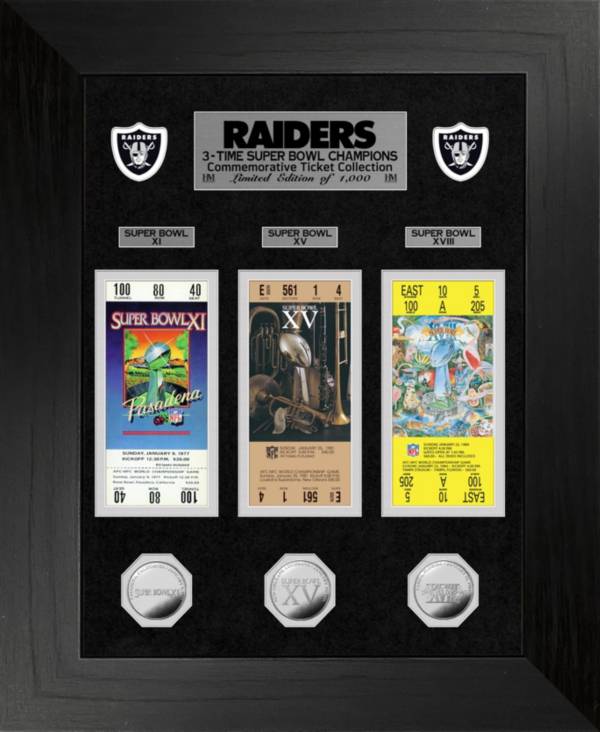 Highland Mint Las Vegas Raiders 3-Time Super Bowl Champions Ticket and ...
