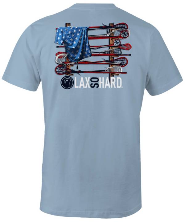 LAX SO HARD Adult Lacrosse Stick Flag Short Sleeve T-Shirt | Dick's ...