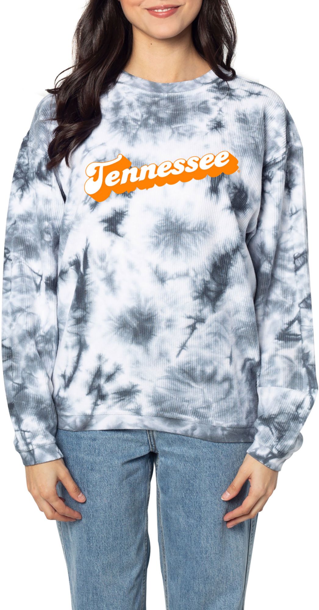 Chicka-D Women's Tennessee Volunteers Grey Corded Crewneck Sweatshirt ...