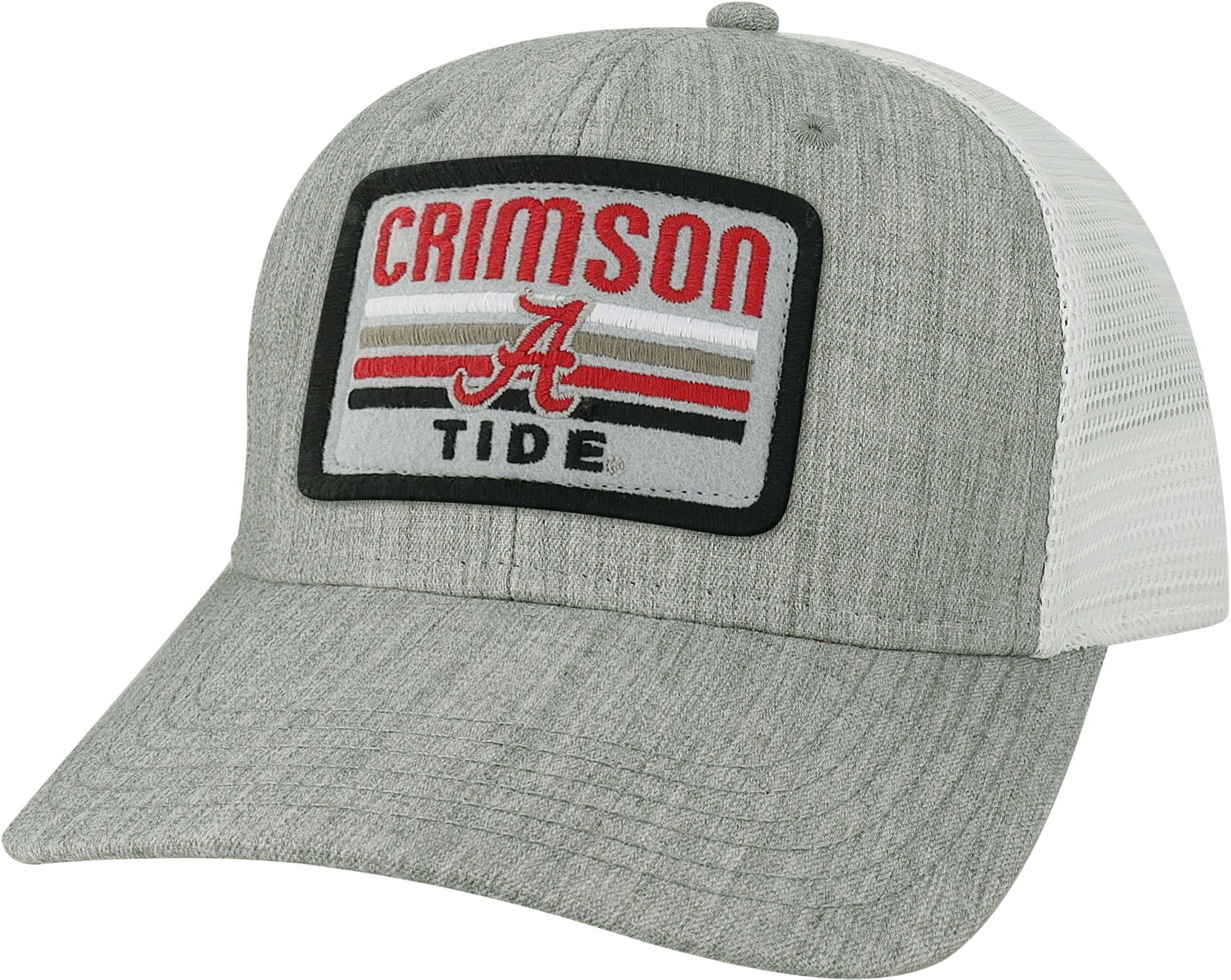 League-Legacy Adult Alabama Crimson Tide Grey Mid-Pro Trucker Hat - Big ...