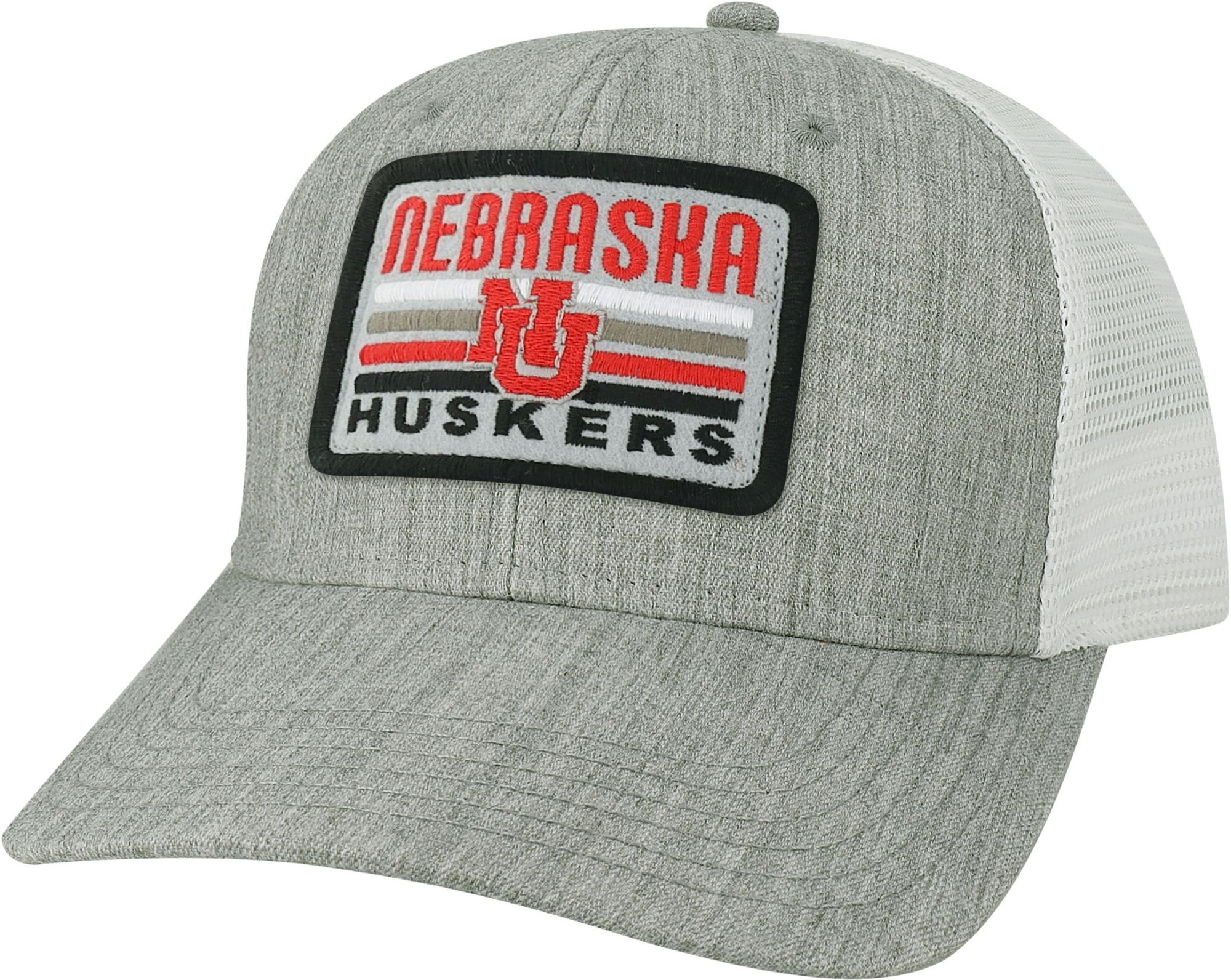 League-Legacy Adult Nebraska Cornhuskers Grey Mid-Pro Trucker Hat - Big ...