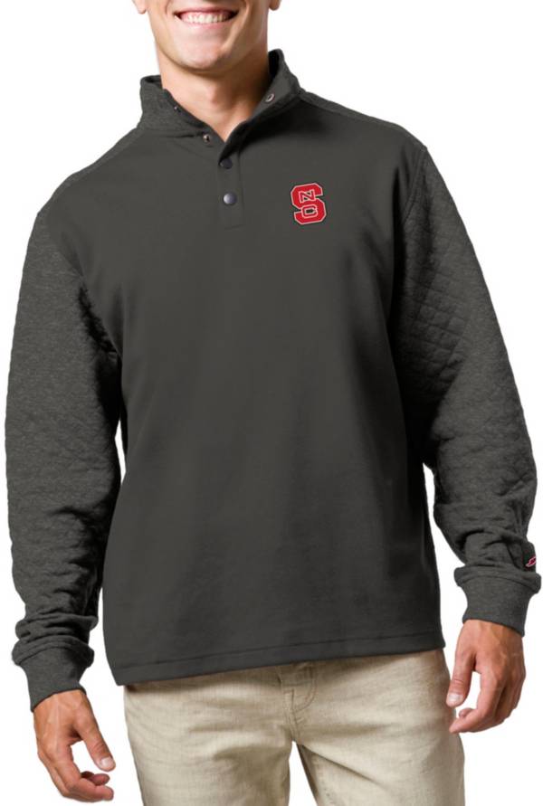 League-Legacy Men's NC State Wolfpack Grey Snap Up Quilted Jacket ...