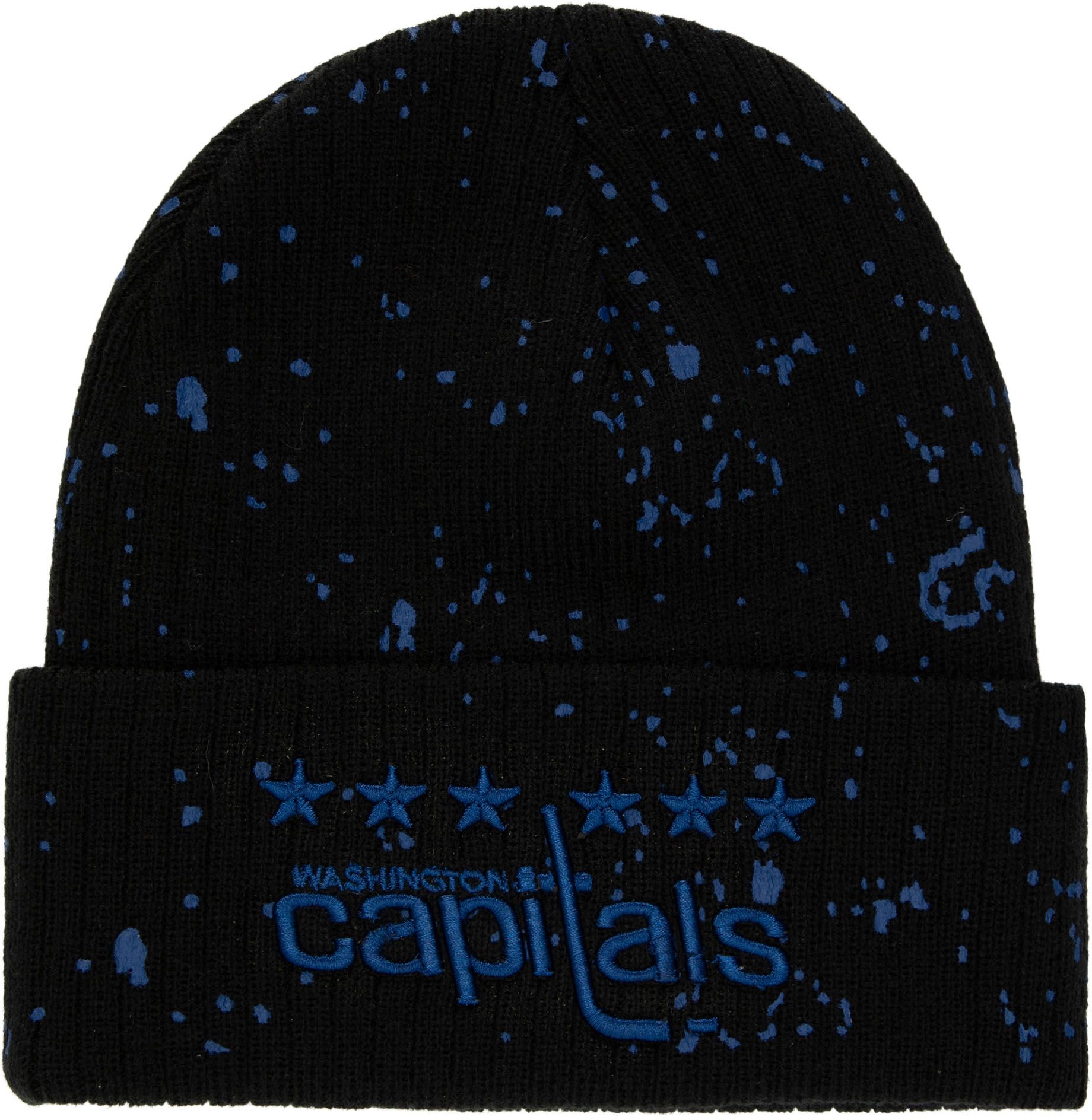 Mitchell & Ness Adult Washington Capitals 2-Hit Black Cuffed Beanie ...