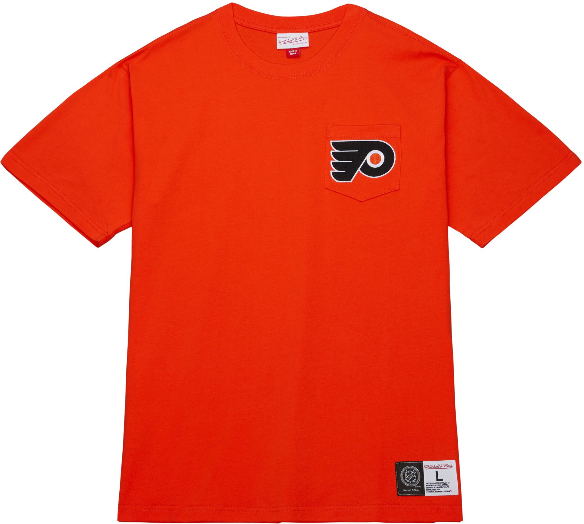 Mitchell & Ness Philadelphia Flyers Pocket Orange T-Shirt - Big Apple Buddy