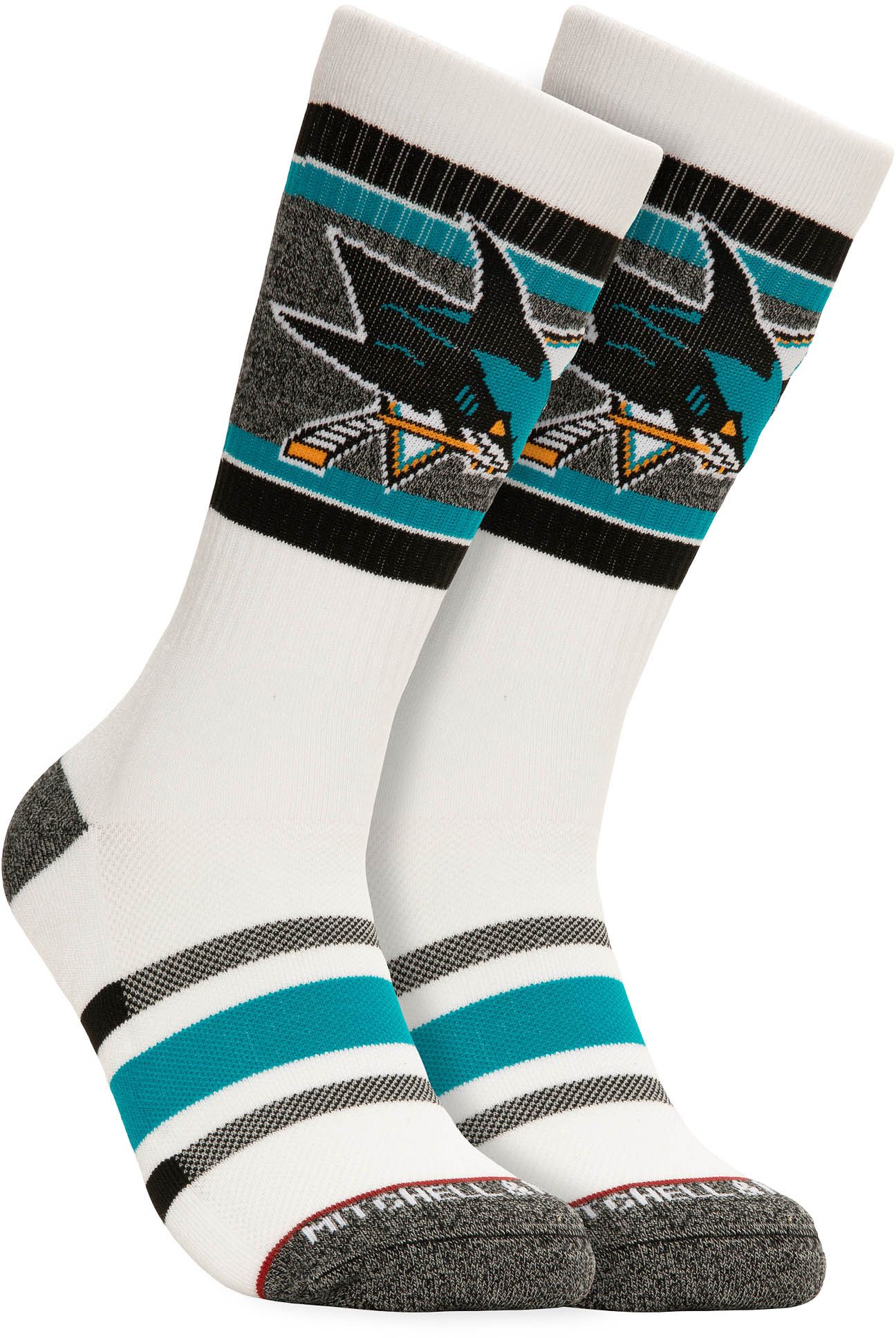 Mitchell & Ness San Jose Sharks Cross Bar Socks International Shipping