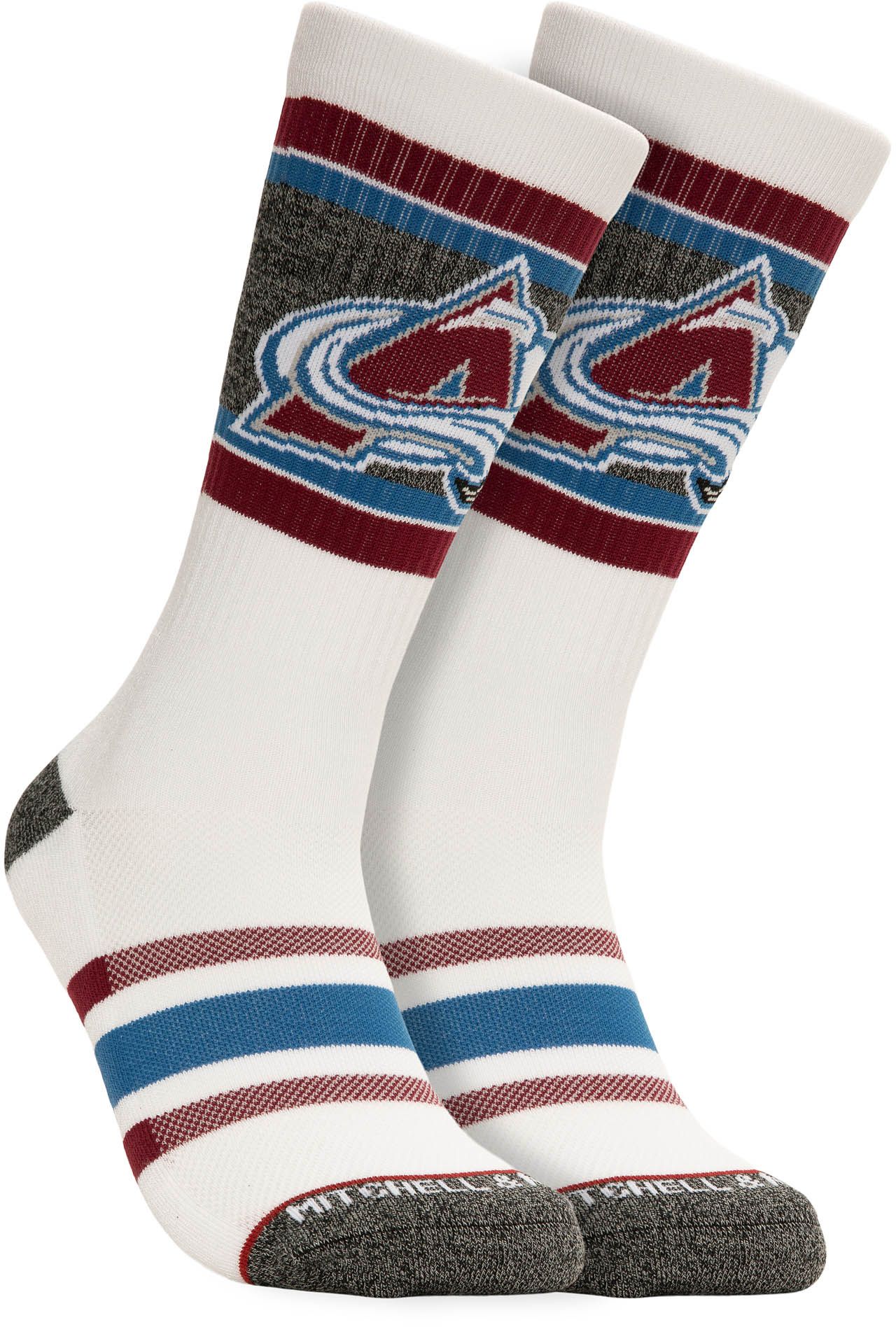 Mitchell & Ness Colorado Avalanche Cross Bar Socks International Shipping