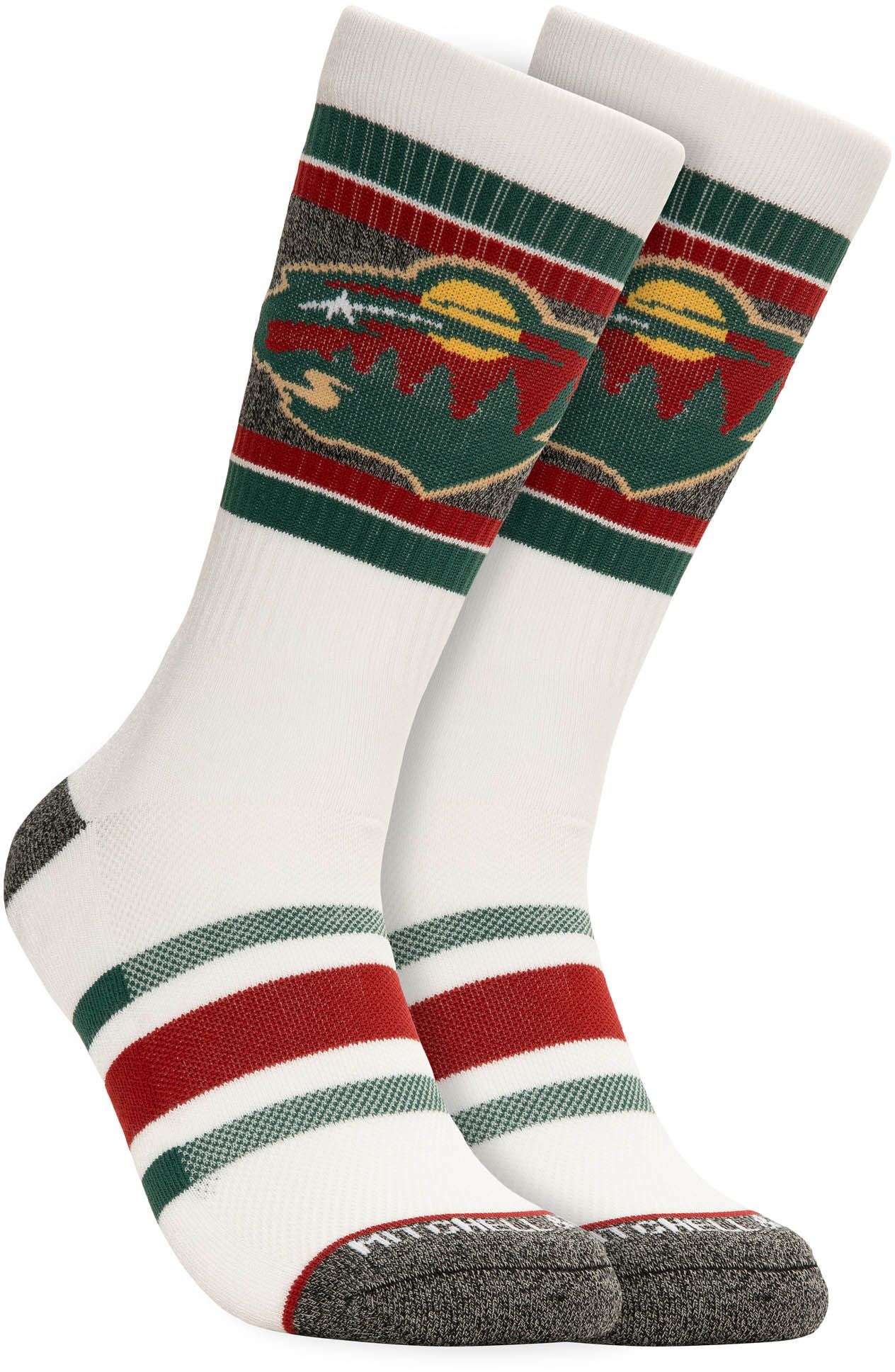 Mitchell & Ness Minnesota Wild Cross Bar Socks International Shipping