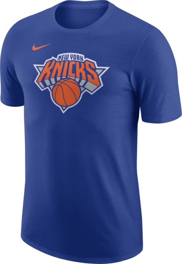 Nike Men's New York Knicks Blue Essential Logo T-Shirt | Dick's ...