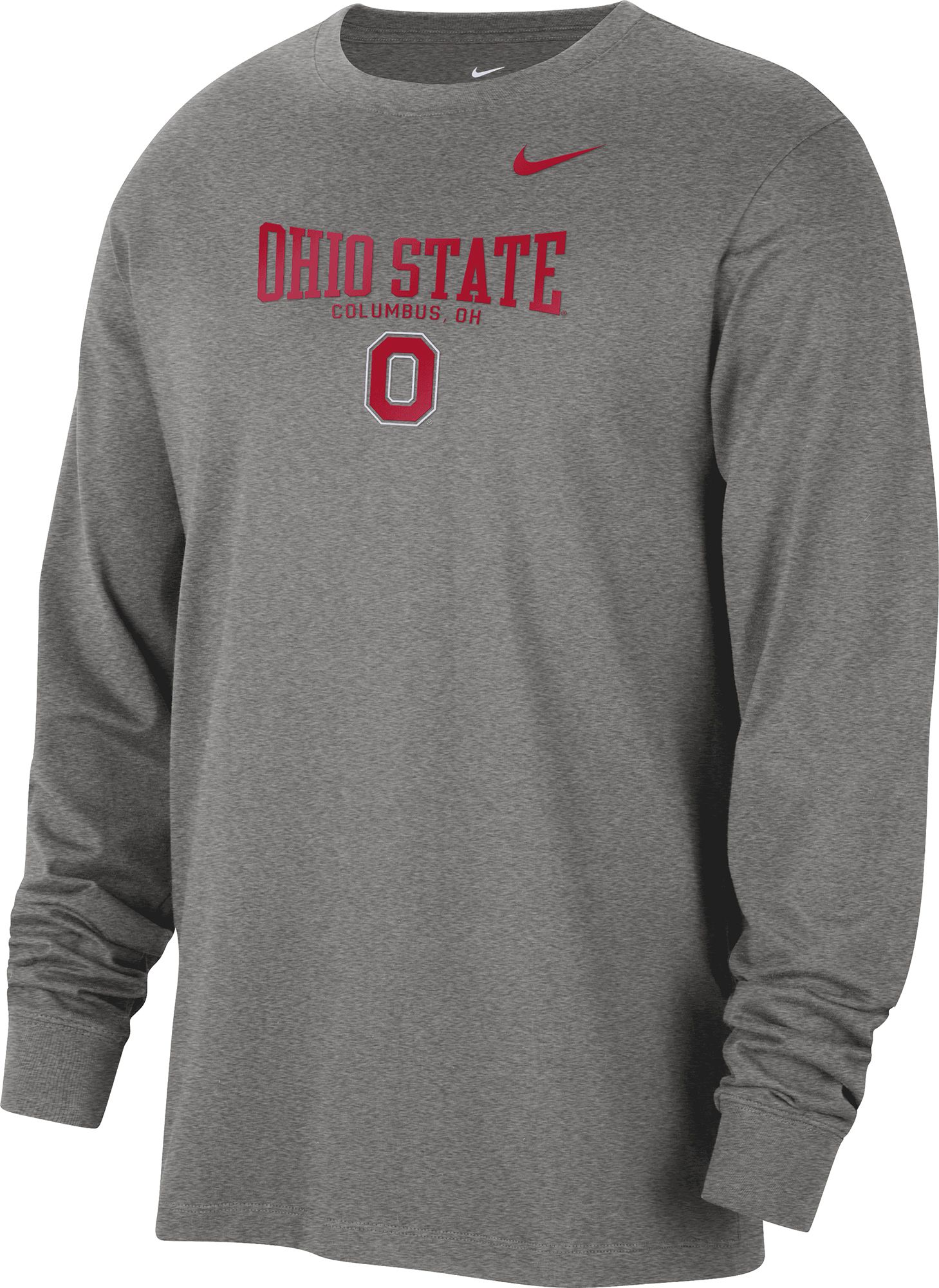 Nike Men's Ohio State Buckeyes Grey Classic Core Cotton Logo Long ...