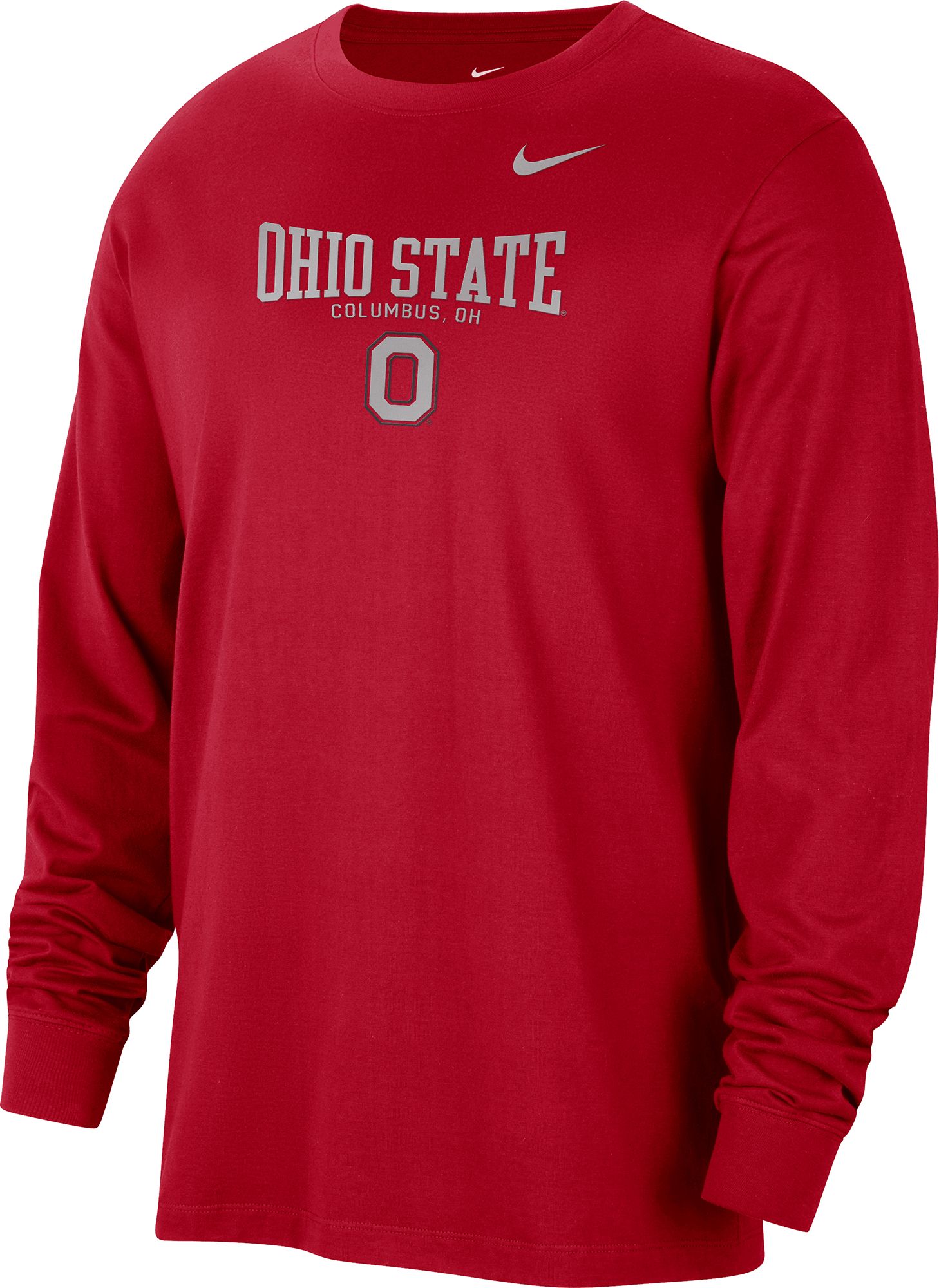 Nike Men's Ohio State Buckeyes Scarlet Classic Core Cotton Logo Long ...