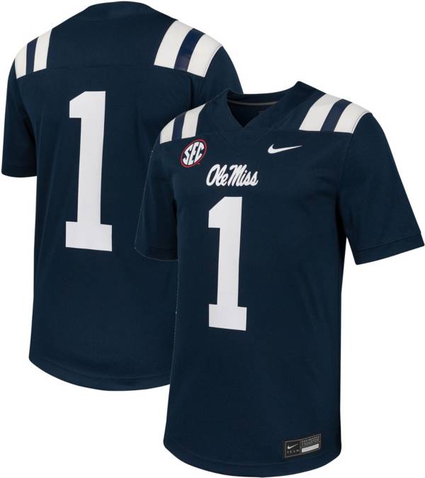 Nike Men's Ole Miss Rebels Blue Untouchable Home Game Football Jersey ...