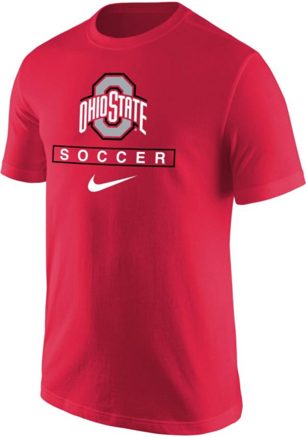 Nike Men's Ohio State Buckeyes Scarlet Soccer Core Cotton T-Shirt ...
