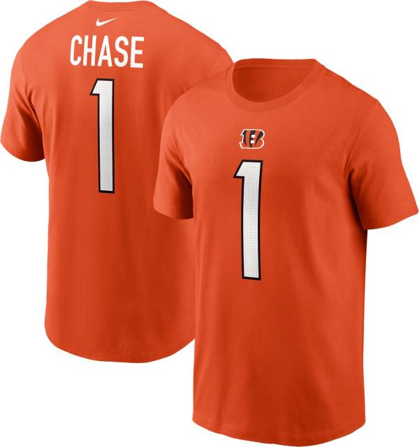 Nike Men's Cincinnati Bengals Ja'Marr Chase #1 Orange T-Shirt | Dick's ...