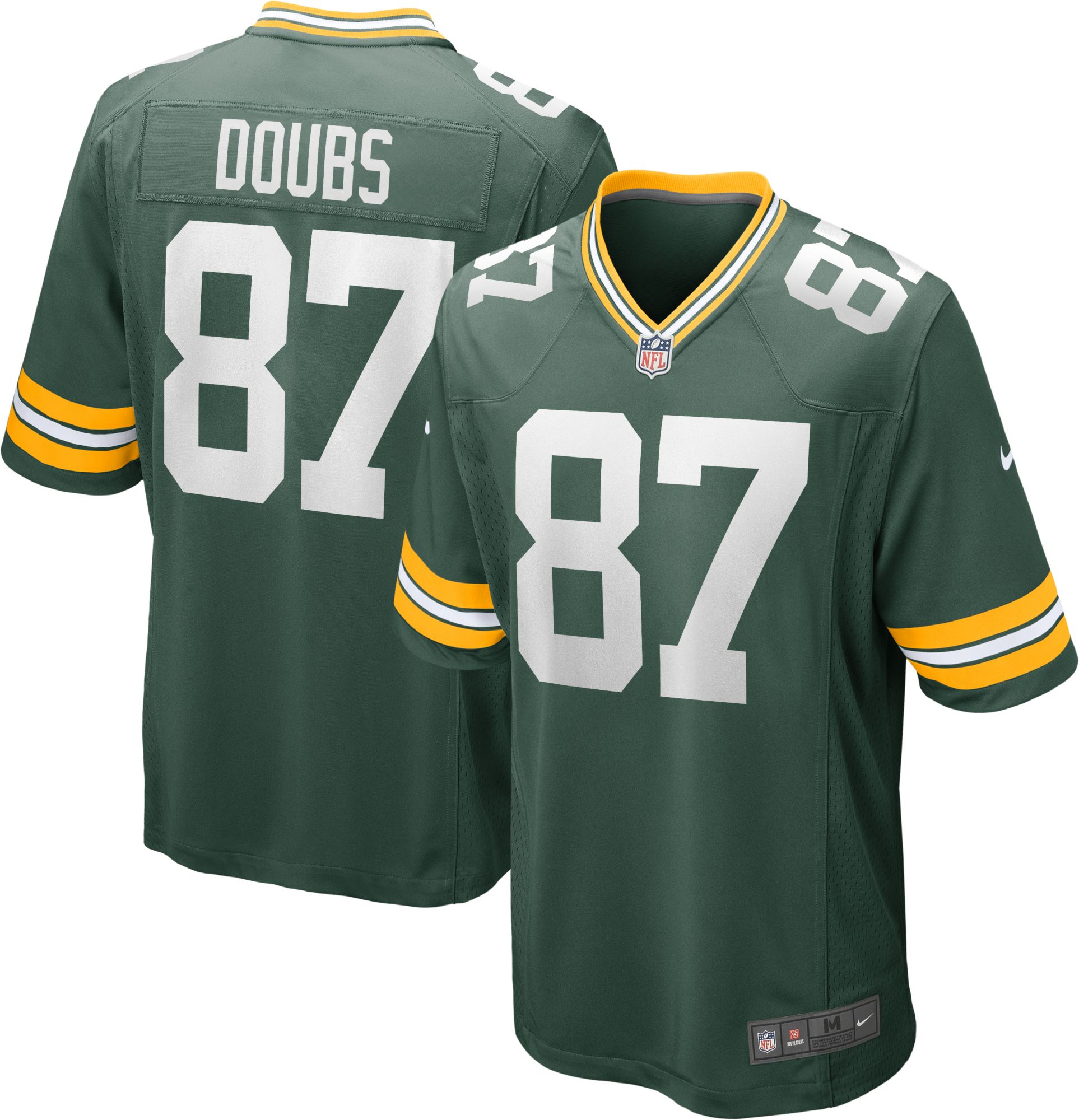Nike Men's Green Bay Packers Romeo Doubs #87 Green Game Jersey - Big ...