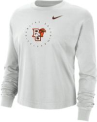 Nike Women's Bowling Green Falcons Grey Boxy Cropped Long Sleeve T ...