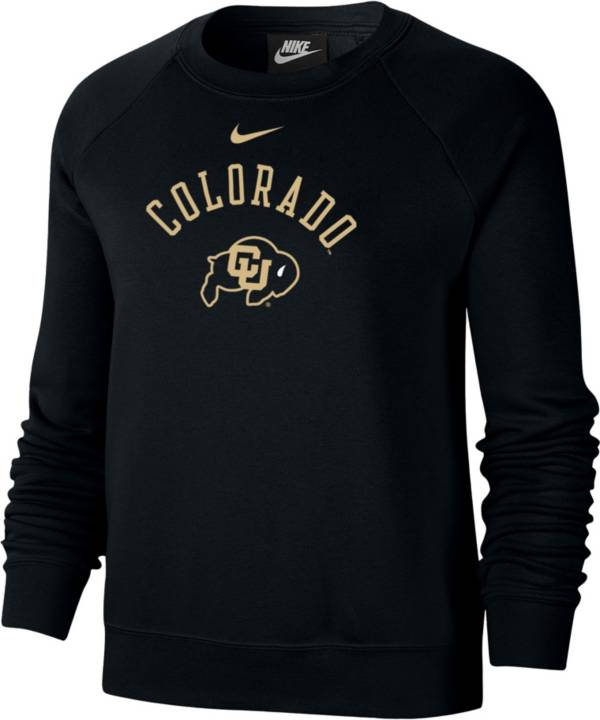 Nike Women's Colorado Buffaloes Black Varsity Arch Logo Crew Neck ...