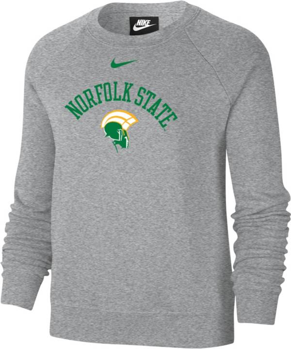 Nike Women's Norfolk State Spartans Grey Varsity Arch Logo Crew Neck ...