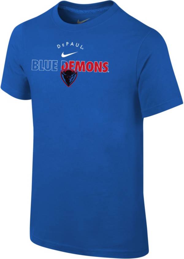 Nike Youth DePaul Blue Demons Royal Blue Core Cotton Logo T-Shirt ...