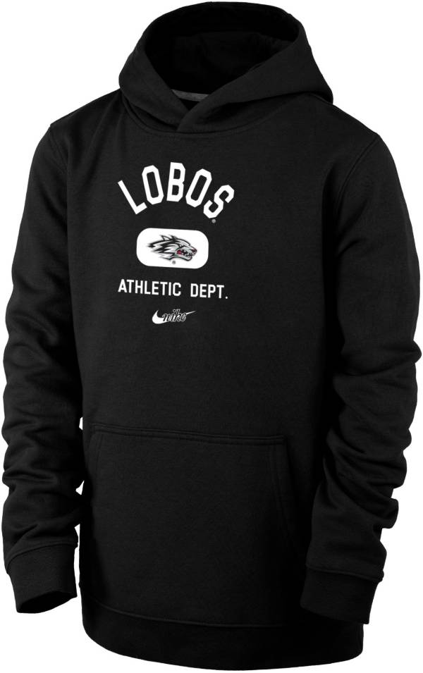 Nike Youth New Mexico Lobos Black Club Fleece Mascot Name Pullover ...