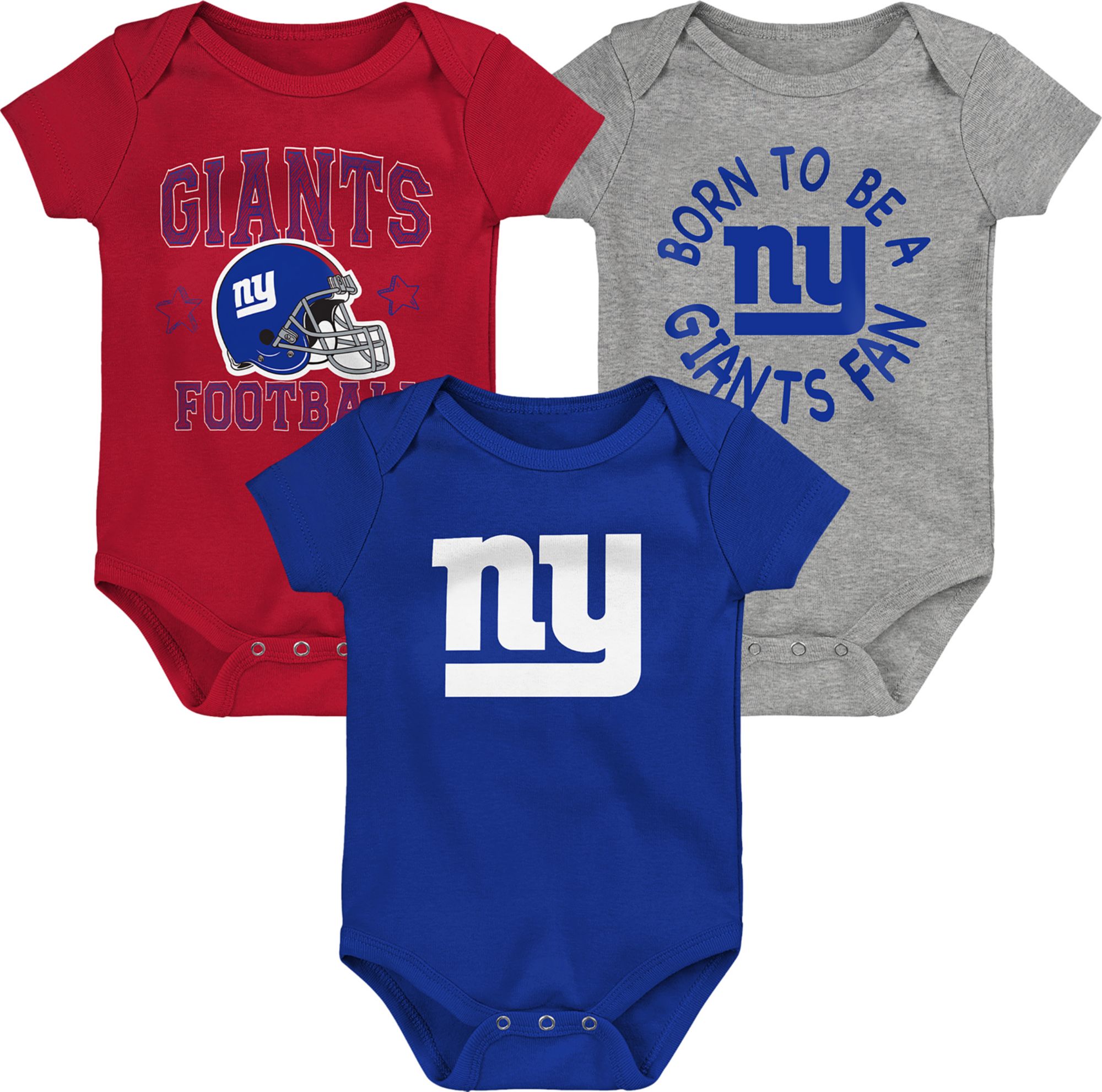 Nfl Team Apparel Infant New York Giants 'Born 2 Be' 3-Pack Bodysuit Set ...