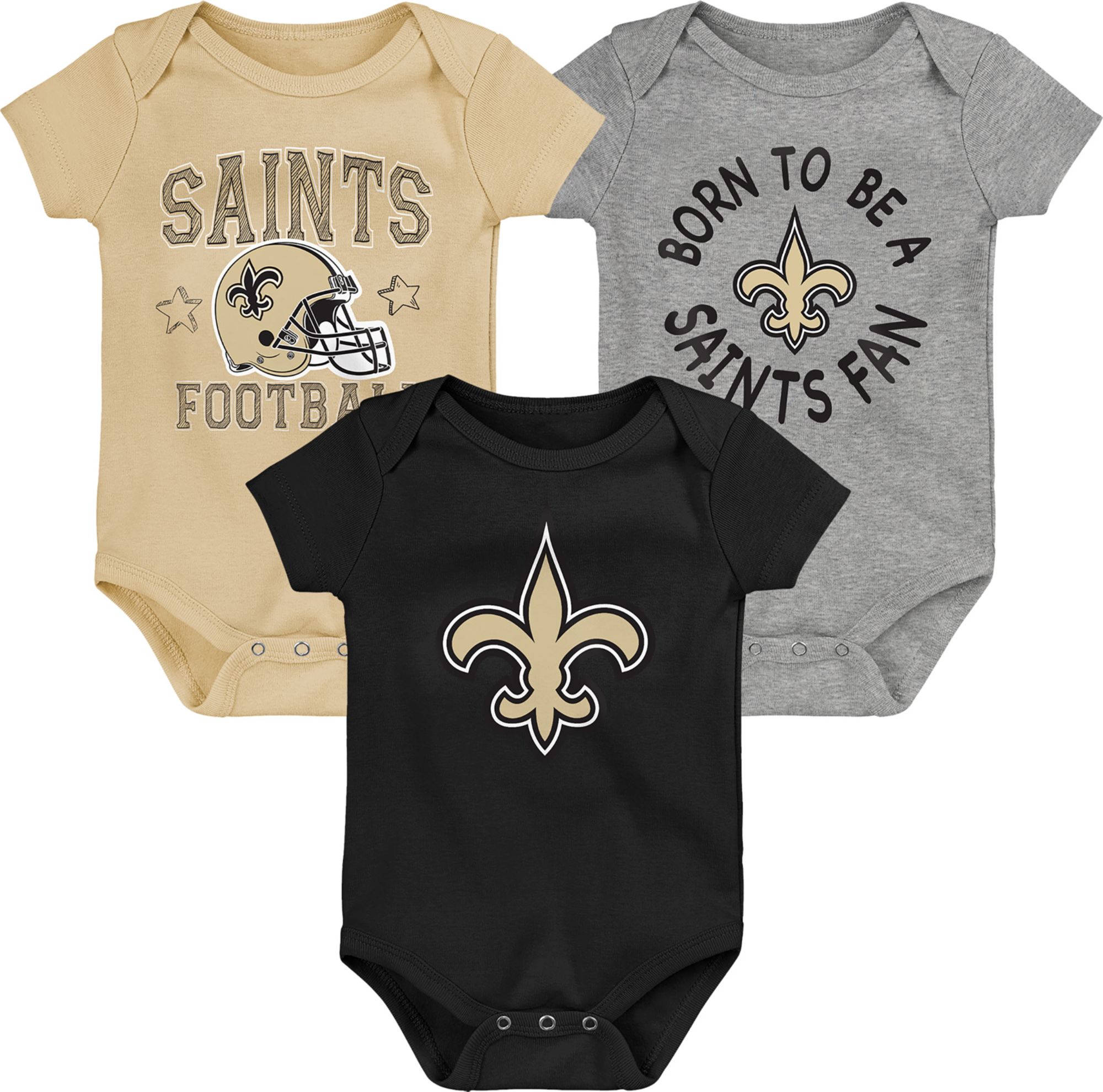 Nfl Team Apparel Infant New Orleans Saints 'Born 2 Be' 3-Pack Bodysuit ...