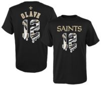 NFL Team Apparel Youth New Orleans Saints Chris Olave #12 Drip Black T ...