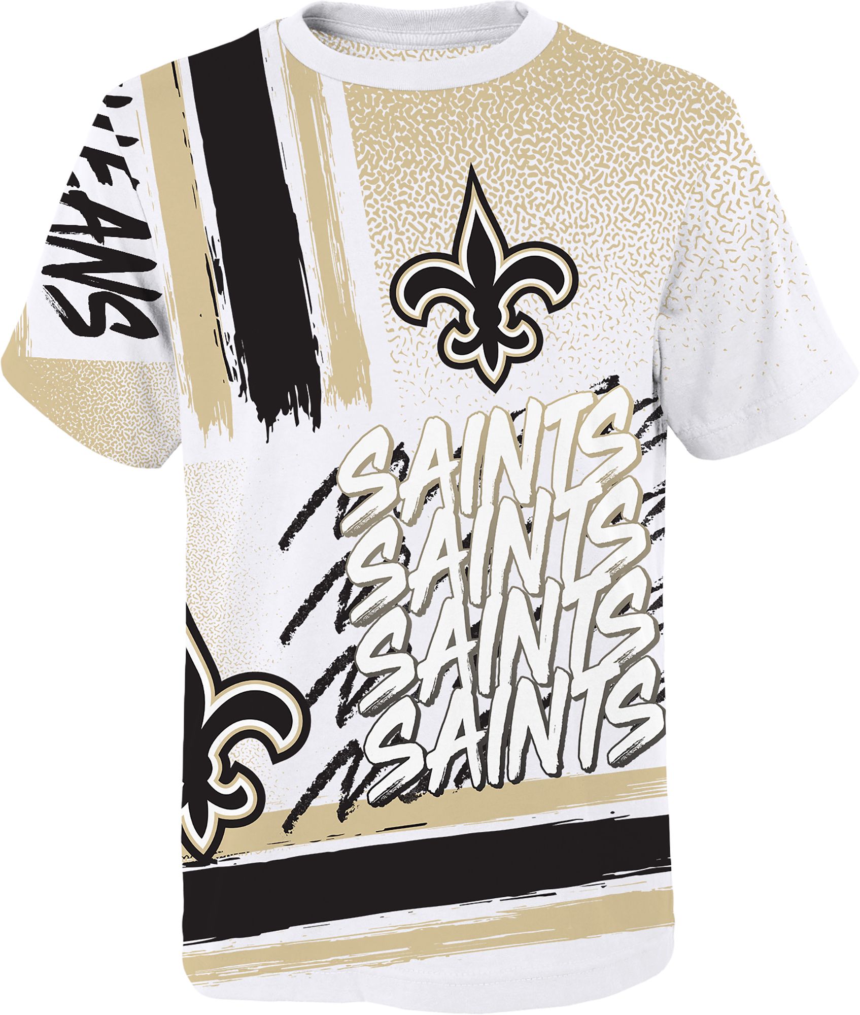 Nfl Team Apparel Youth New Orleans Saints Game Time White T-Shirt ...
