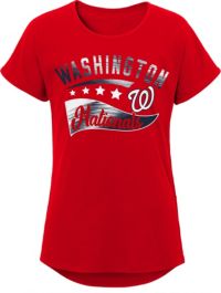 MLB Team Apparel Girls 8-20 Washington Nationals Red Big Wave T-Shirt ...