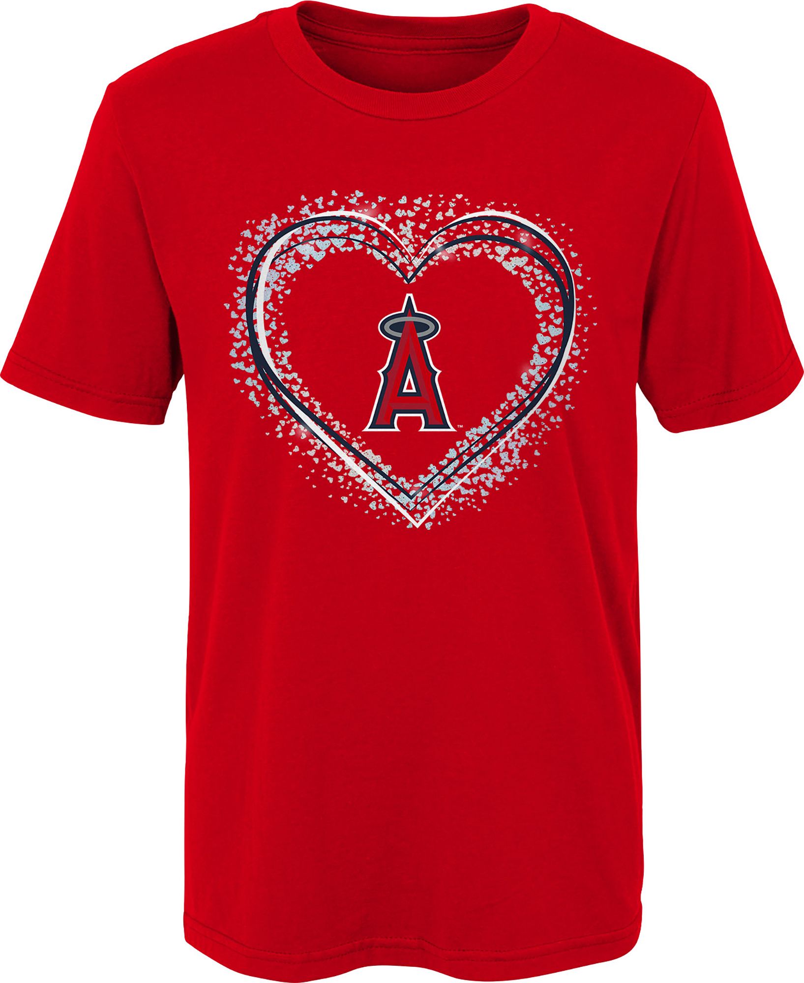 Outerstuff Mlb Team Apparel 4-7 Los Angeles Angels Red Heart Shot T ...