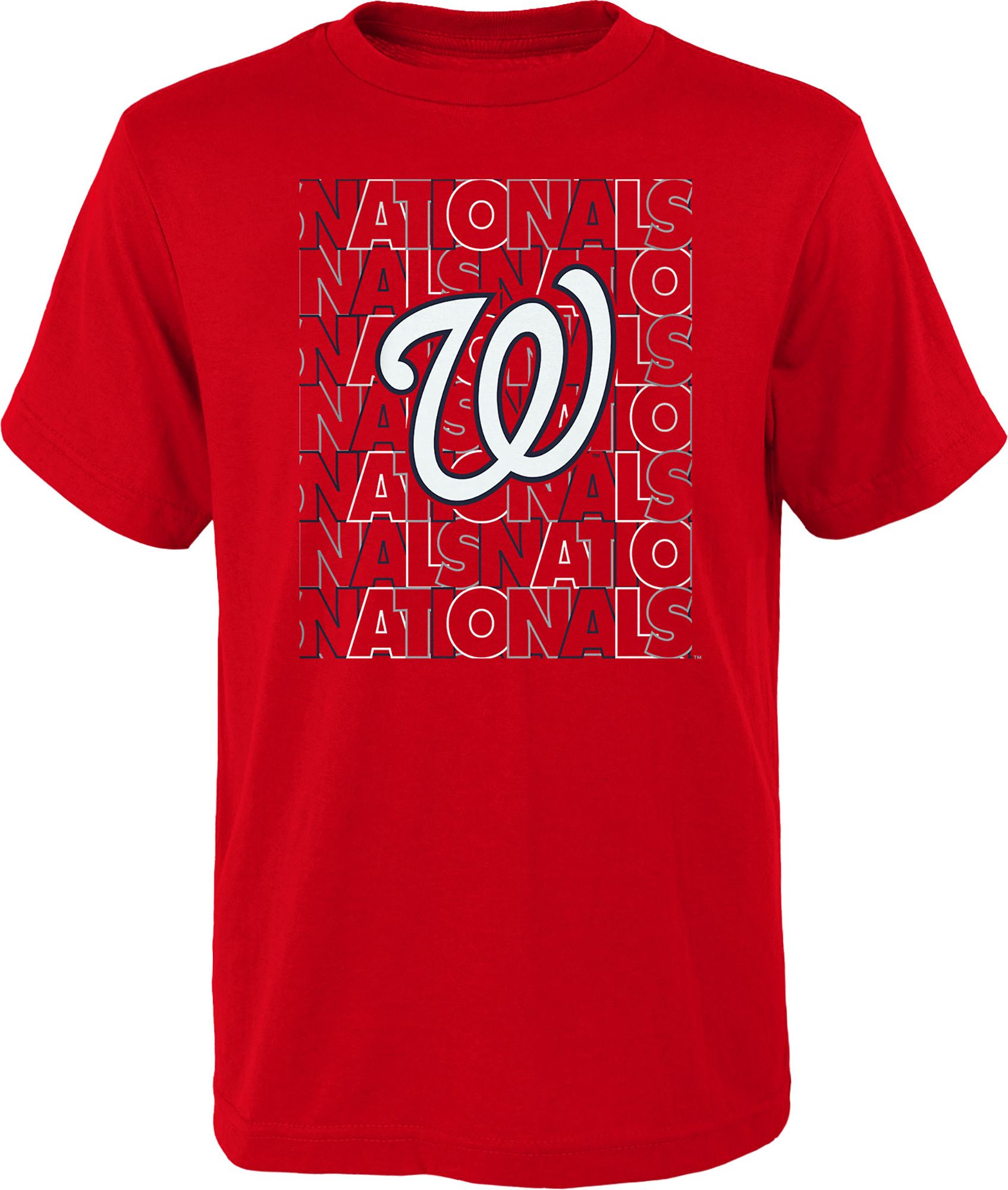 Outerstuff Mlb Team Apparel Youth Washington Nationals Red Letterman T ...