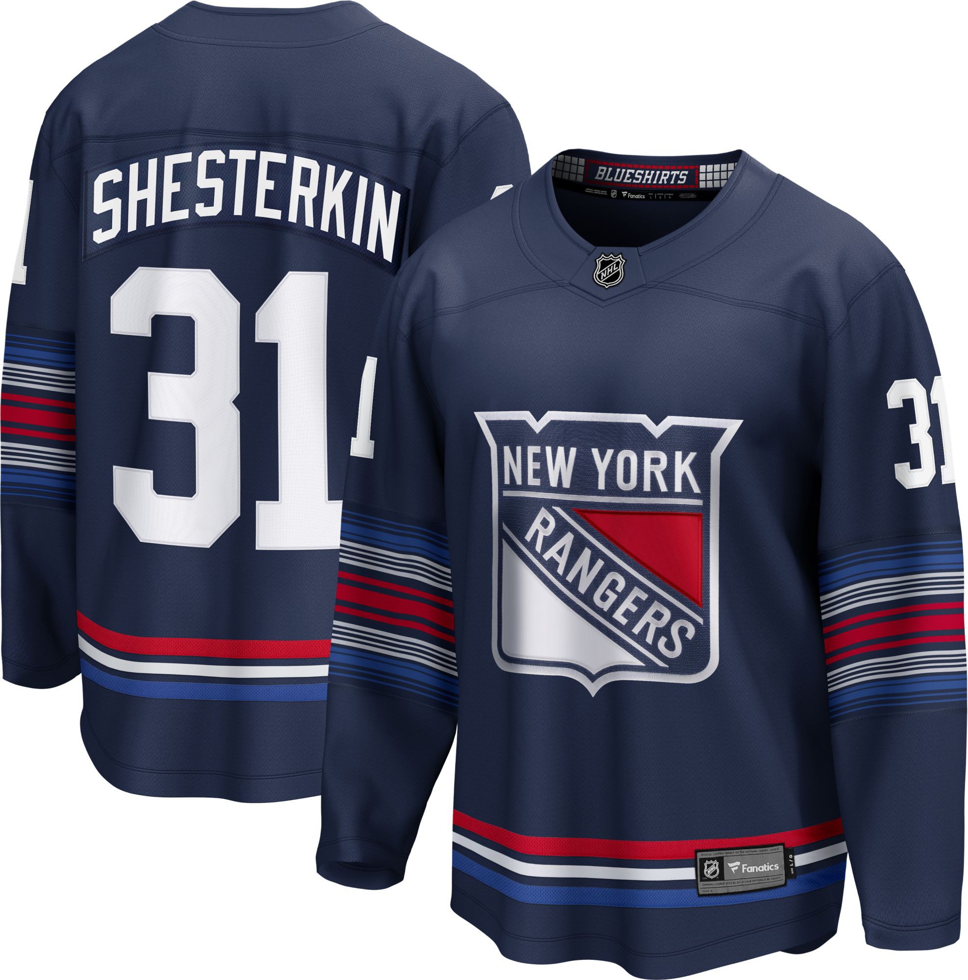Fanatics Nhl Adult New York Rangers Igor Shesterkin #31 Breakaway ...