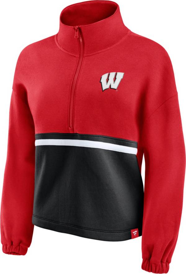 NCAA Women's Wisconsin Badgers Red Colorblock 1/2 Zip | Dick's Sporting ...