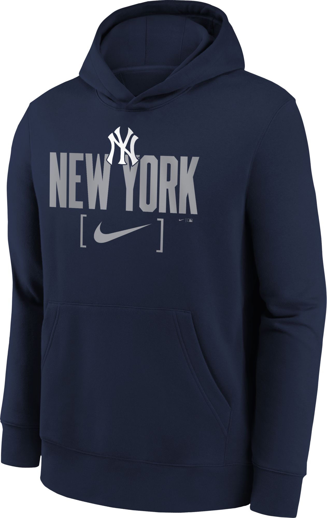 Mlb Team Apparel Youth New York Yankees Navy Club Slack Pullover Hoodie ...