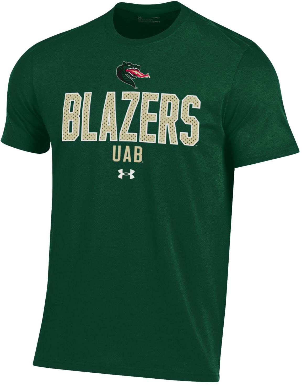 Under Armour Men's Uab Blazers Green Performance Cotton T-Shirt ...