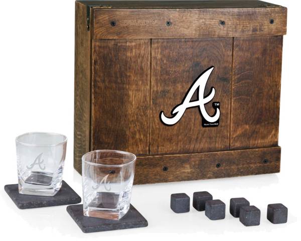 Picnic Time Atlanta Braves Whiskey Box Gift Set | Dick's Sporting Goods