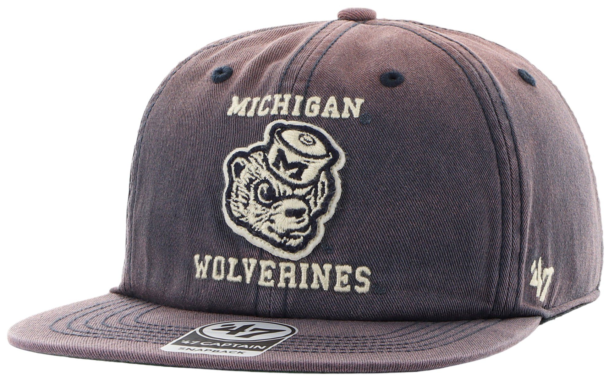 '47 Men's Michigan Wolverines Blue Dusted Double Play Captain ...