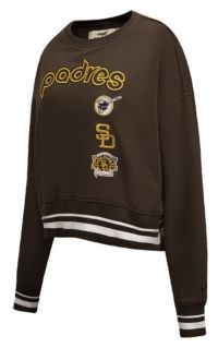 Pro Standard Women's San Diego Padres Brown Logo Fleece Crew Neck ...