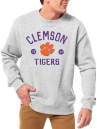 League-Legacy Men's Clemson Tigers Grey Essential 2.0 Fleece Crew Neck ...