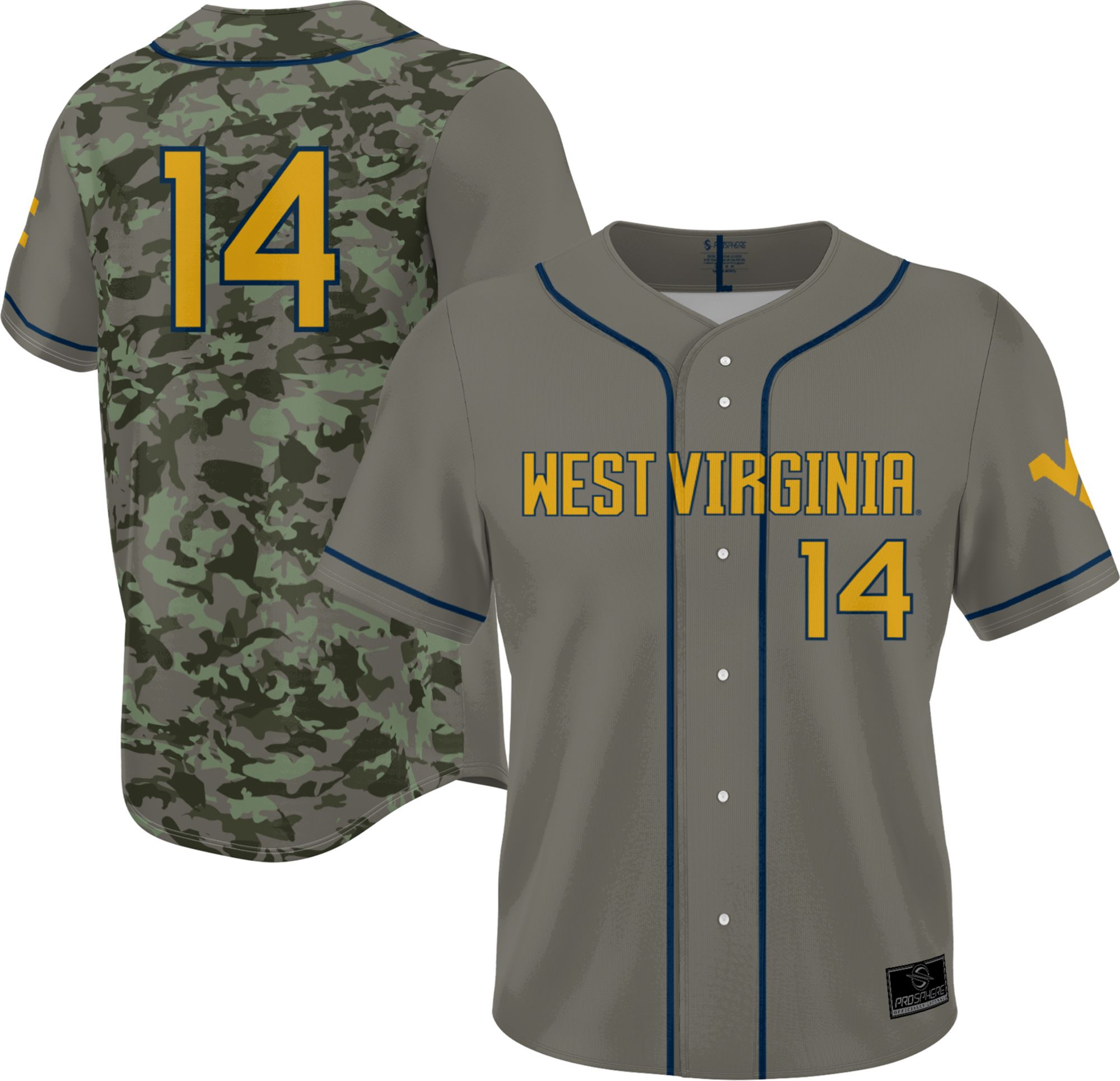 Prosphere Youth West Virginia Mountaineers #1 Camo Full Sublimated ...