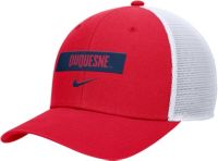 Nike Men's Duquesne Dukes Red Wordmark Rise Adjustable Trucker Hat ...