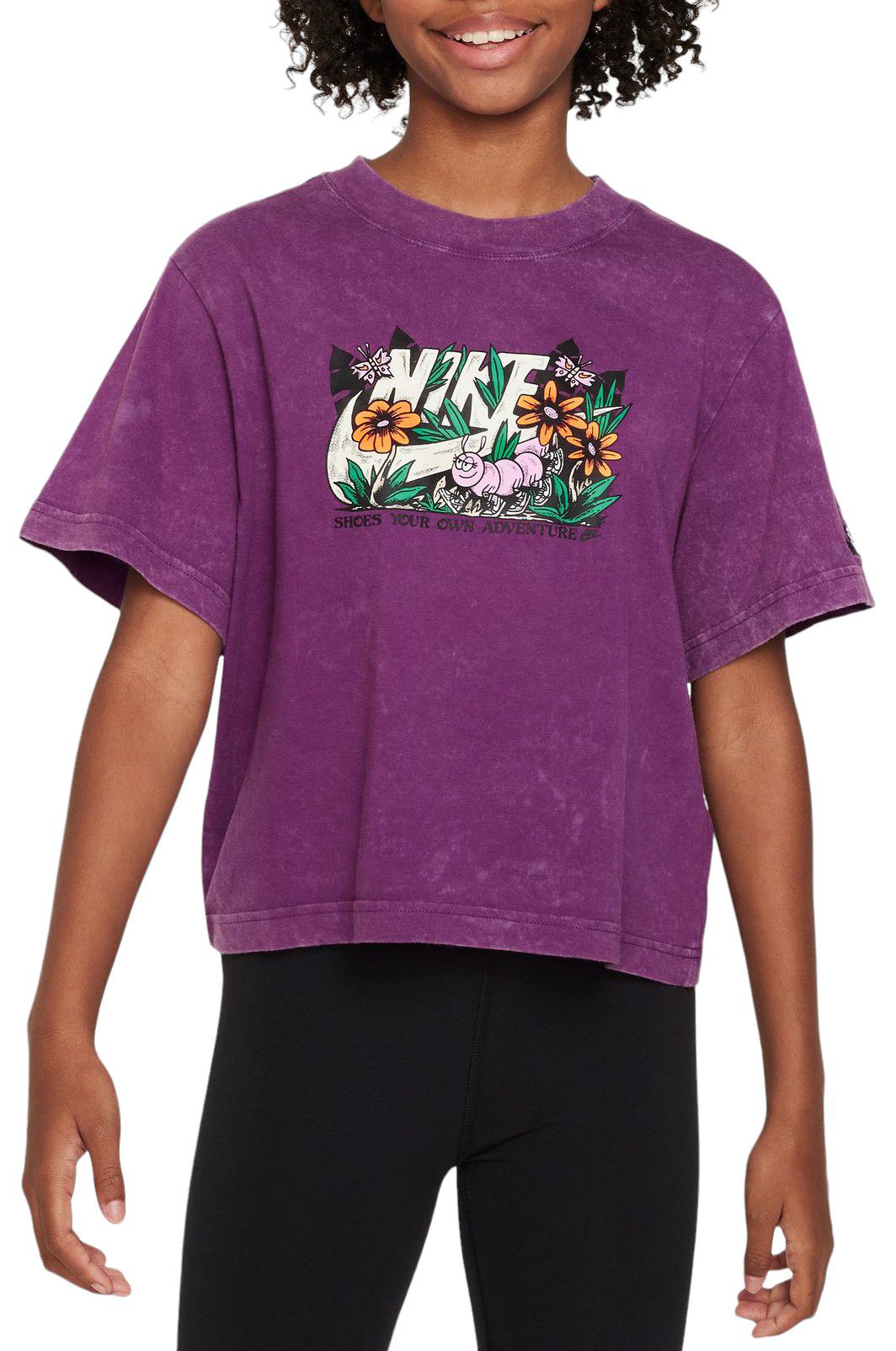 Nike Girls' Boxy Graphic T-Shirt International Shipping