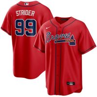 Nike Adult Atlanta Braves Red Spencer Strider #99 Replica Jersey | Dick ...