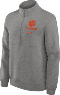 Nike Men's Clemson Tigers Grey Heather Club Fleece Half-Zip | Dick's ...