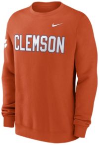 Nike Men's Clemson Tigers Orange Club Fleece Crew Neck Pullover ...