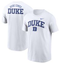 Nike Men's Duke Blue Devils White Double Hit Wordmark T-Shirt | Dick's ...