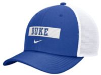 Nike Men's Duke Blue Devils White Wordmark Trucker Adjustable Hat ...