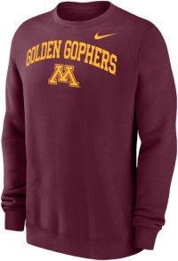 Nike Men's Minnesota Golden Gophers Maroon Club Fleece Arch Logo Crew ...
