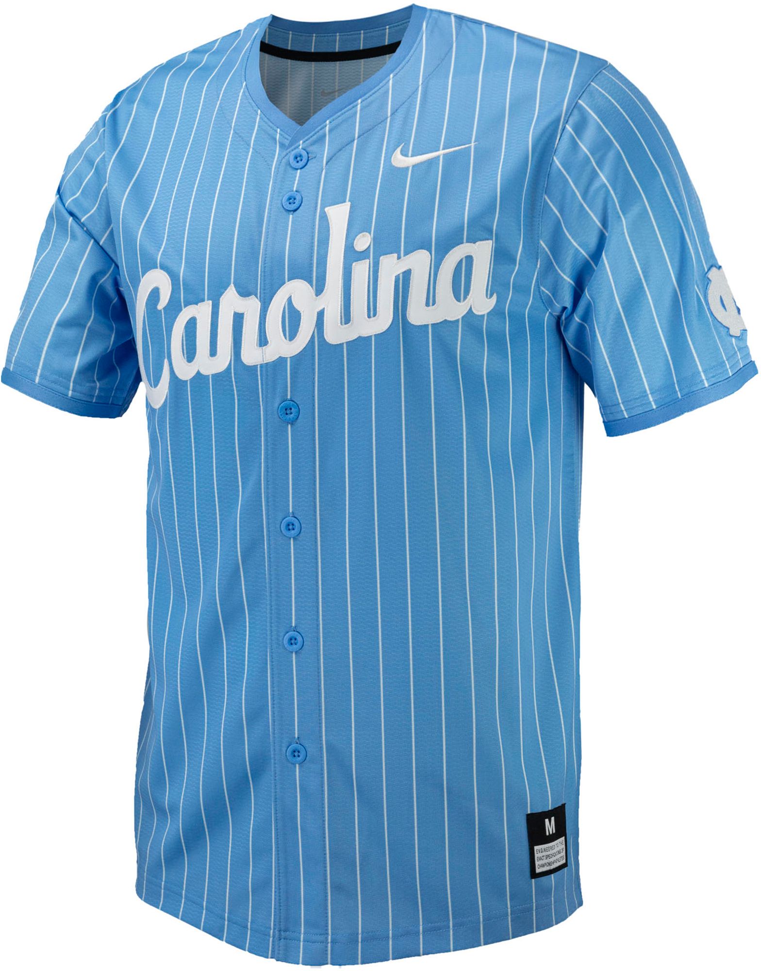Nike Men's North Carolina Tar Heels Carolina Blue Pinstripe Full Button ...